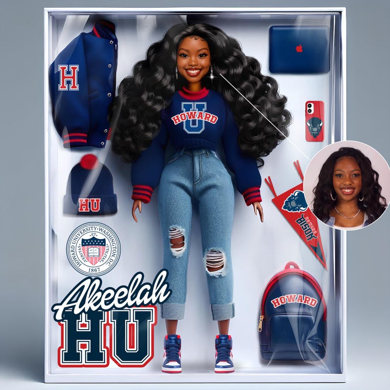Custom HBCU Graduate Doll Art Print: Personalized College Gift (digital ...