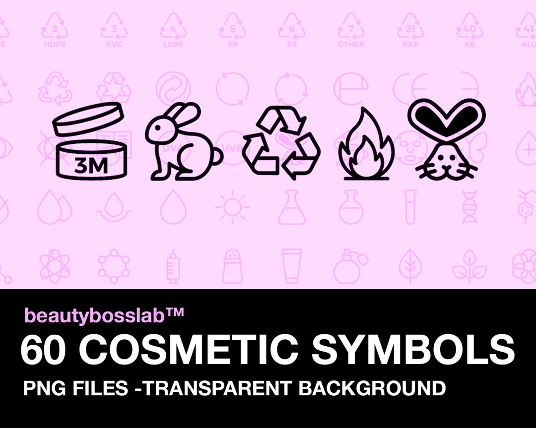Cosmetic Packaging Symbols, Minimalist Beauty Product Icons, PNG Beauty ...