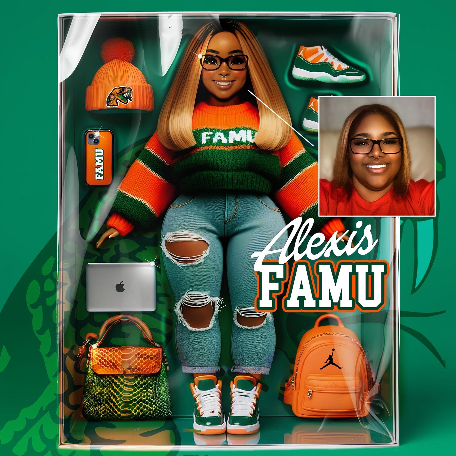 Custom HBCU Graduate Doll Art Print: Personalized College Gift (digital ...