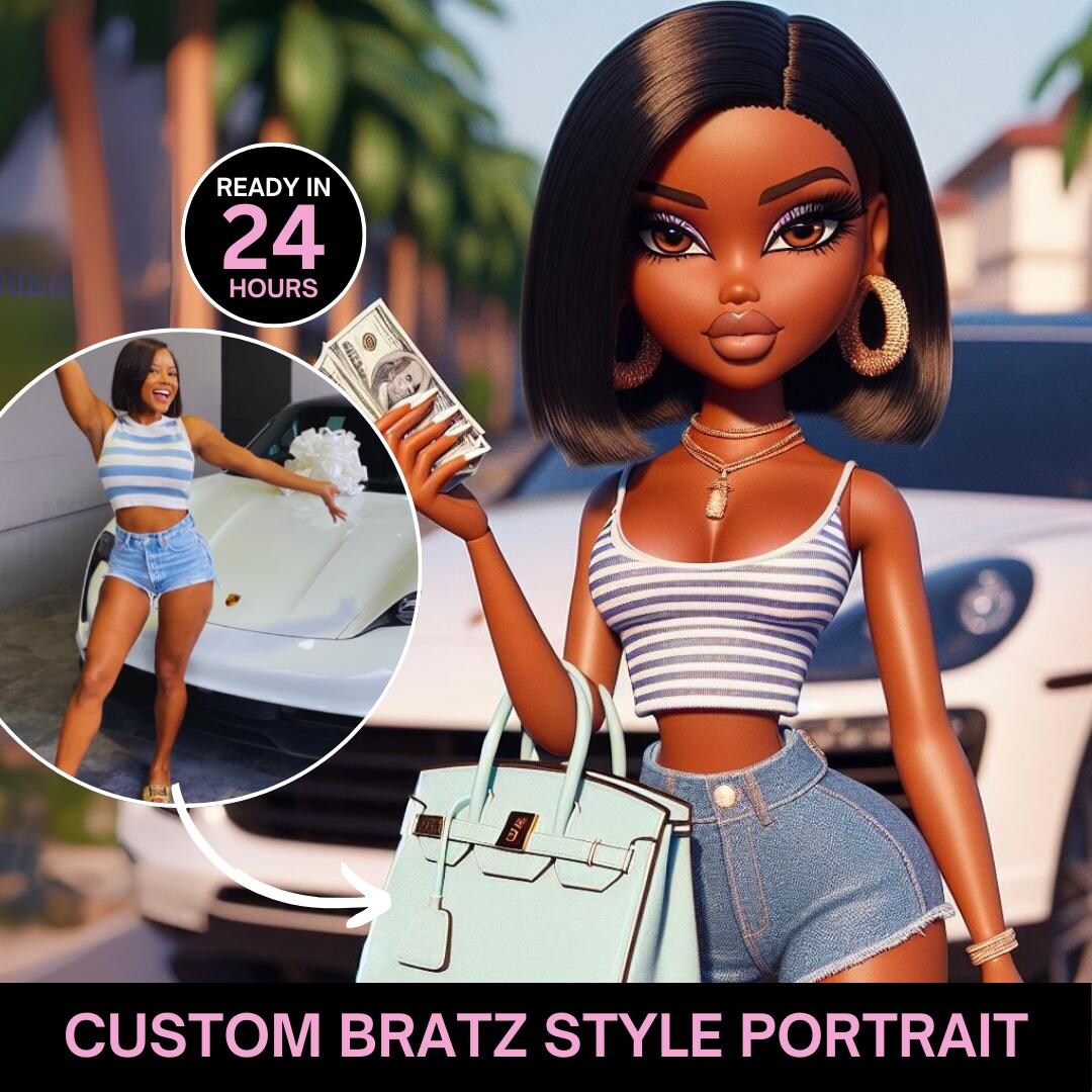 Custom Bratz Doll Style Portrait From Photo, Cartoon Drawing, 3D ...