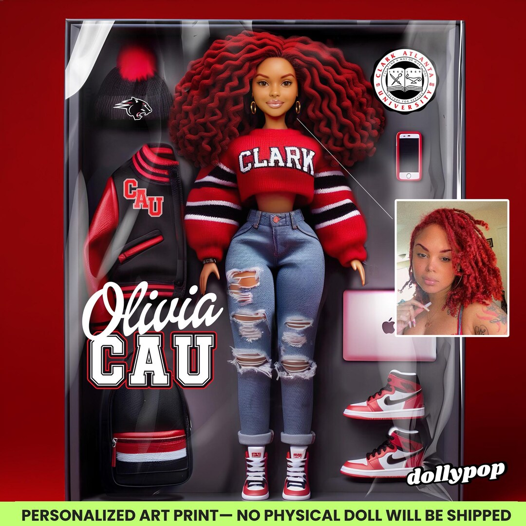 Custom HBCU Graduate Doll Art Print: Personalized College Gift (digital ...