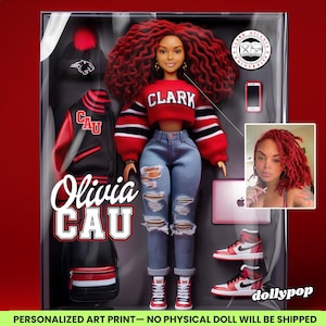 Custom HBCU Graduate Doll Art Print: Personalized College Gift (digital ...