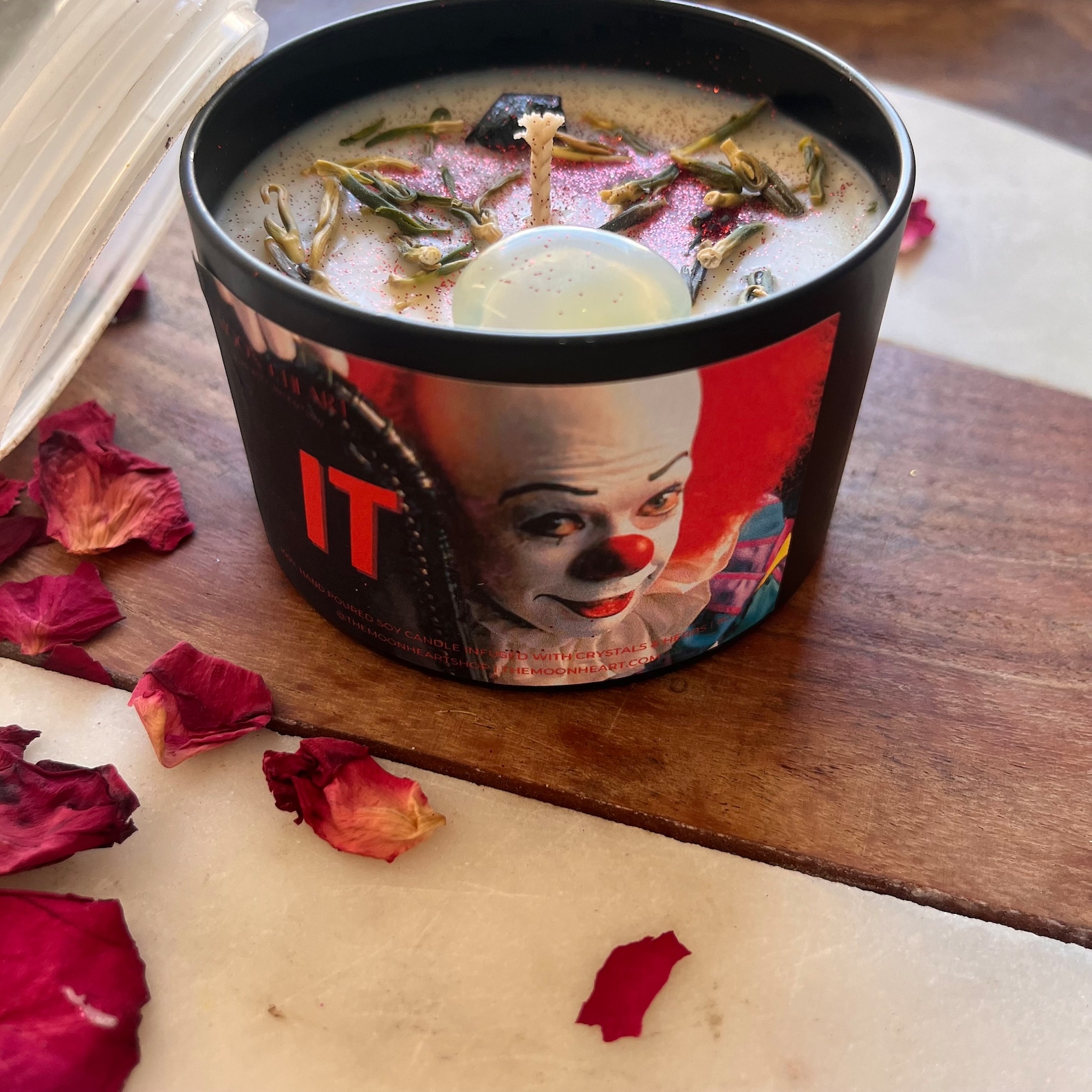 IT Clown Horror Candle: Halloween Intention Candle With Crystals - Etsy