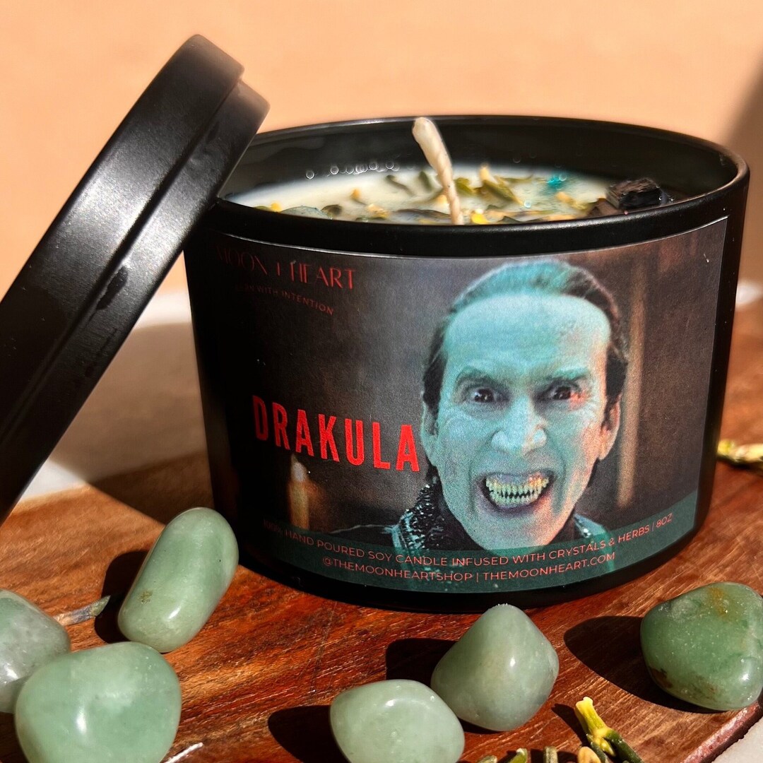 DRAKULA Movie Candle: Halloween Horror, Crystal Infused - Etsy