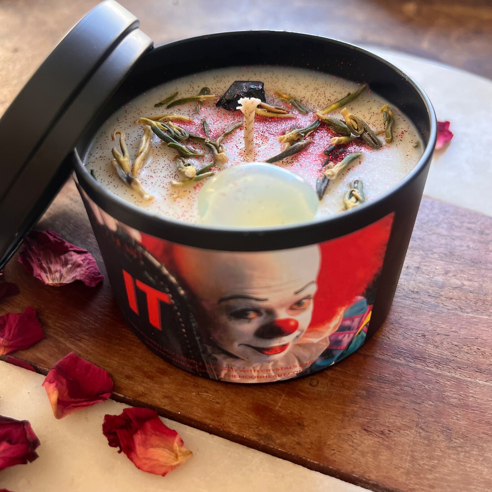 IT Clown Horror Candle: Halloween Intention Candle With Crystals - Etsy