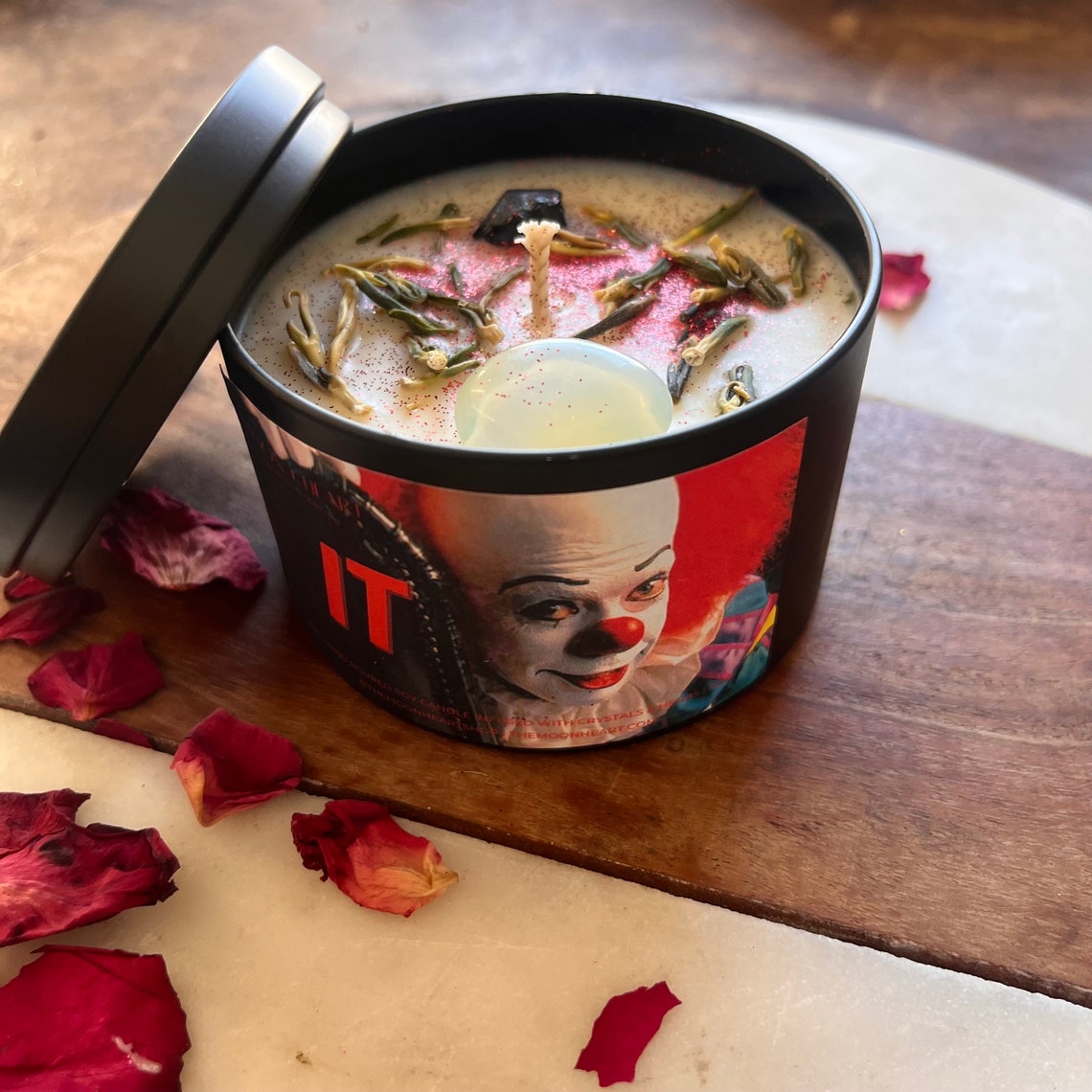 IT Clown Horror Candle: Halloween Intention Candle With Crystals - Etsy
