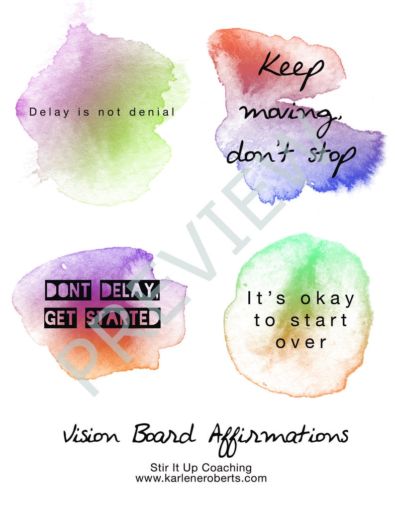 Printable Vision Board Affirmations - Etsy