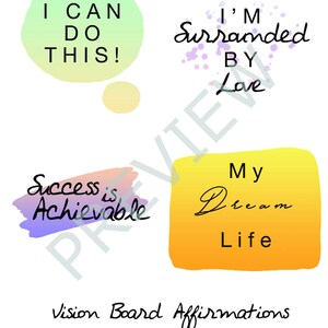 Printable Vision Board Affirmations - Etsy