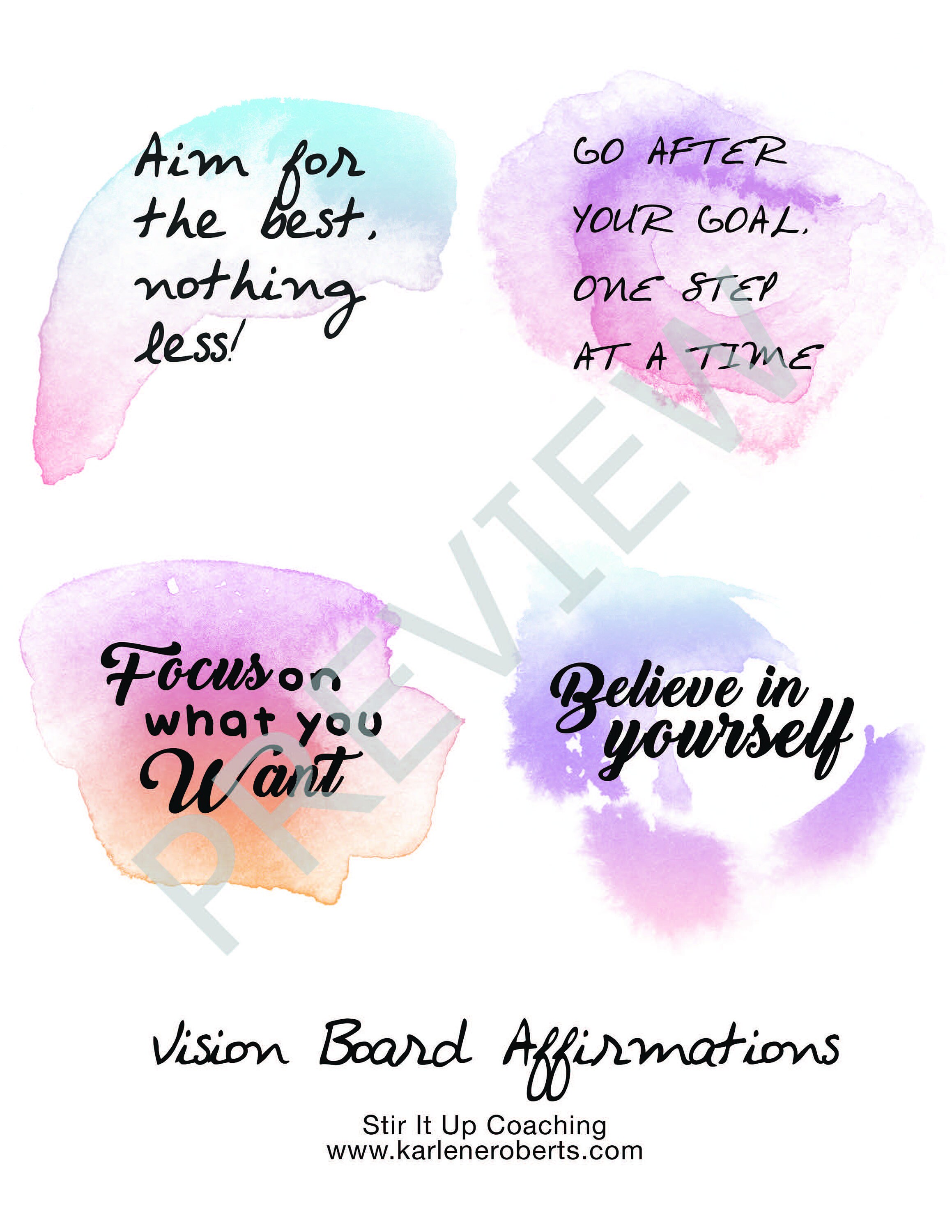 Printable Vision Board Affirmations - Etsy