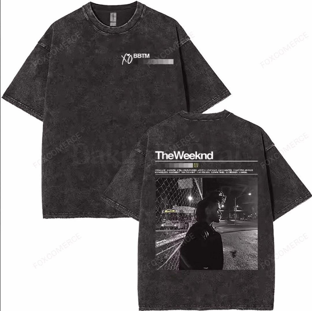 The Weeknd Album Cover Shirt Vintage Washed Hip Hop Graphic Tee Retro ...