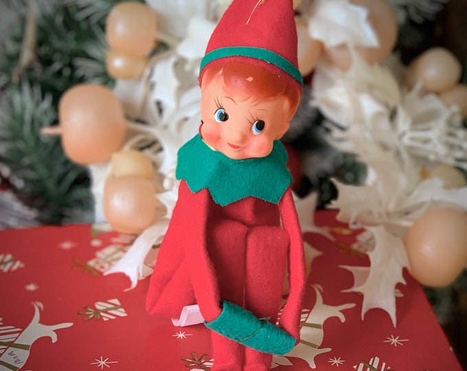 Vintage Knee Hugger Elf Mid Century Japan Shelf Sitter Christmas Pixie ...