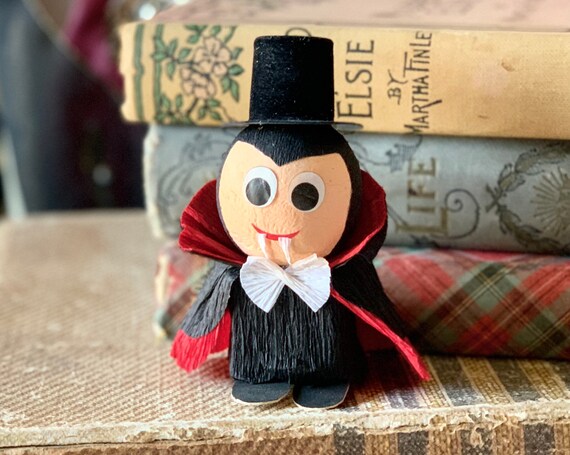 Vintage Mini Vampire Figurine Crepe Paper Miniature Dracula | Etsy