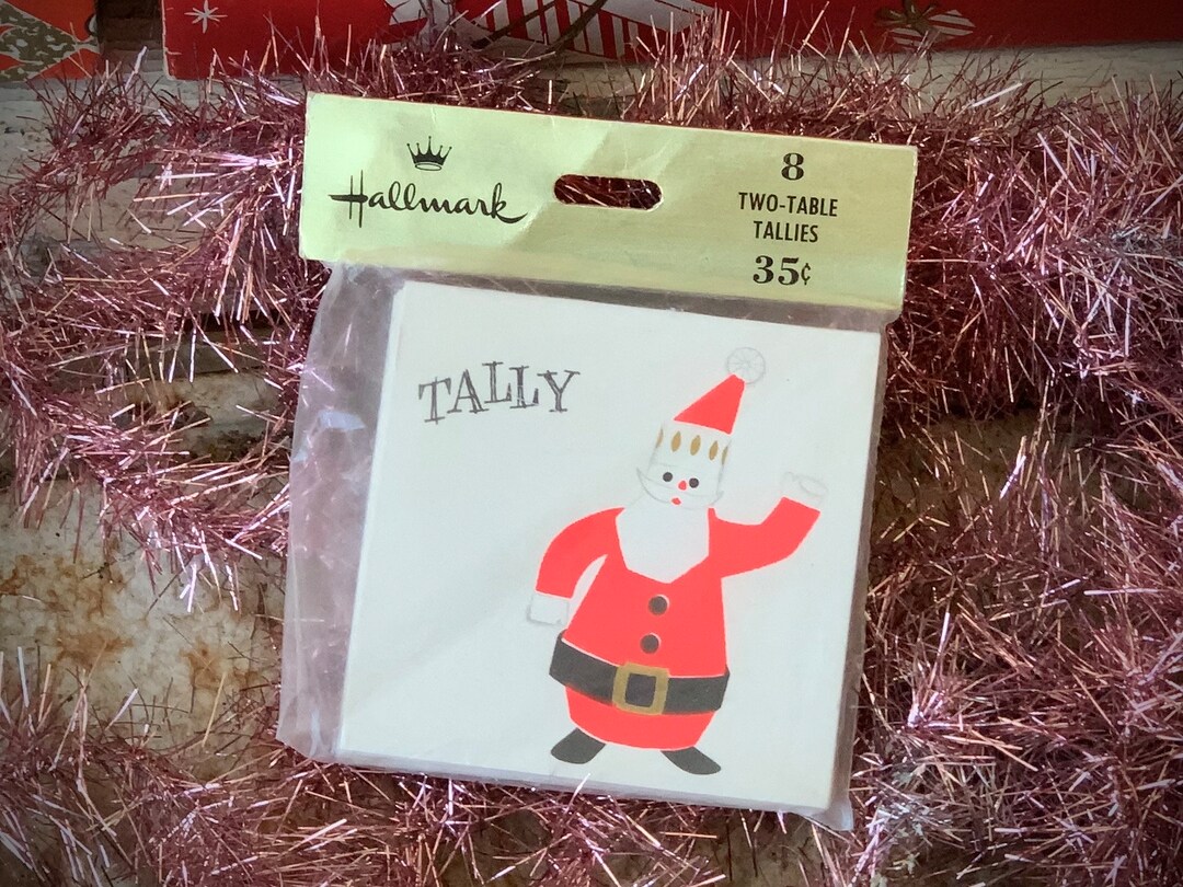 Vintage Hallmark Christmas Tally Score Cards in Package 8 Mini Santa ...