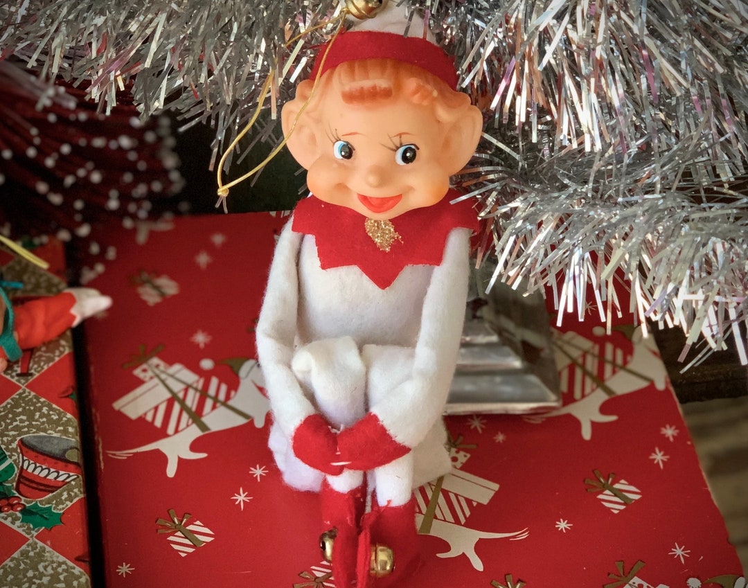 Vintage Knee Hugger Elf Cute Retro Shelf Sitter Christmas Pixie - Etsy