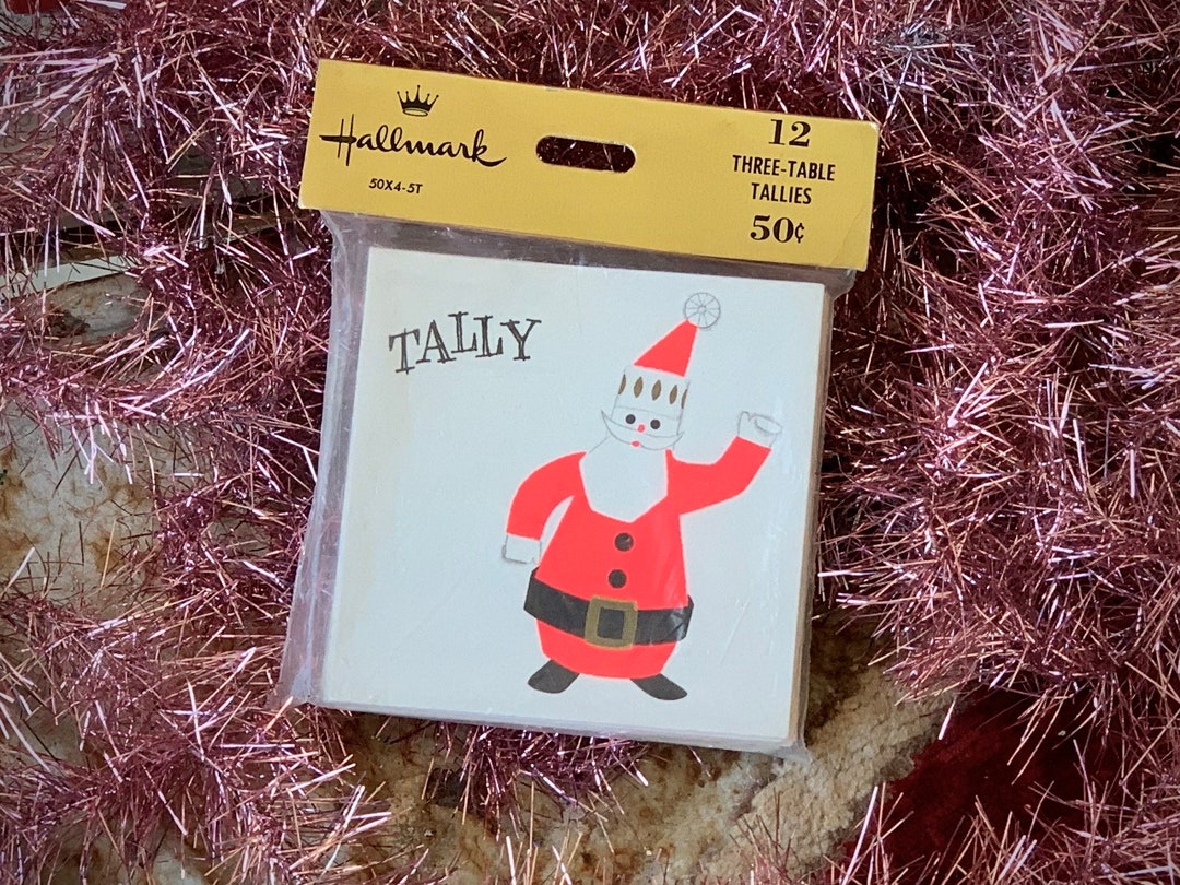 Vintage Hallmark Christmas Tally Score Cards in Package 12 Mini Santa ...