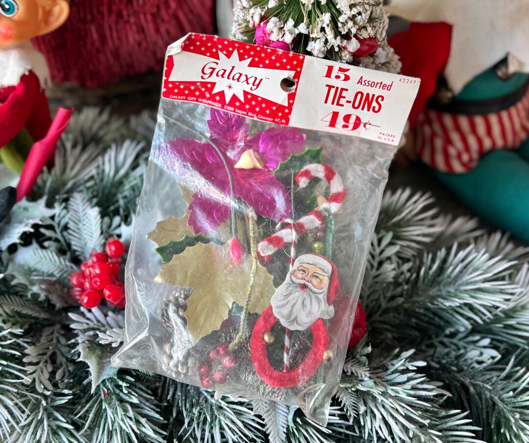 Vintage Nos Christmas Package Tie Ons Galaxy Decorations Craft Trims - Etsy
