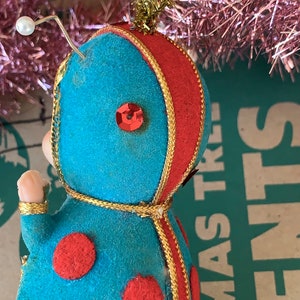 Vintage Anthropomorphic Pixie Bug Ornament Retro Flocked Beetle Boy ...