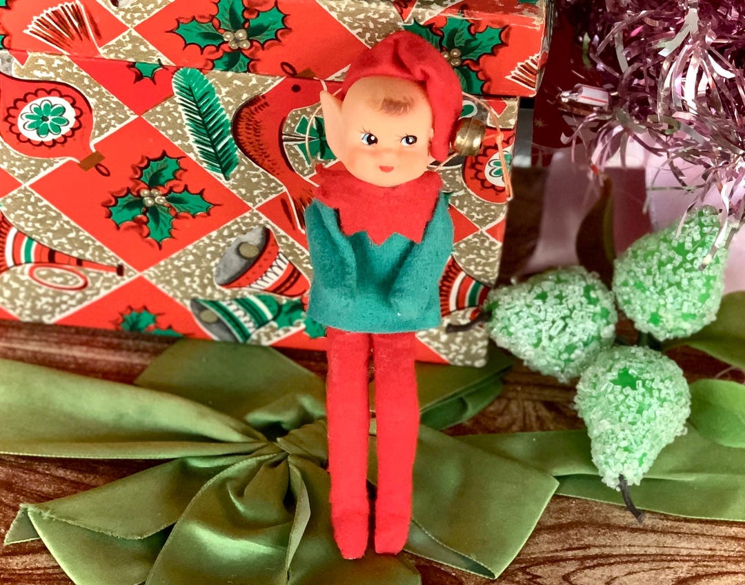 Vintage Christmas Elf Ornament Retro Pixie - Etsy