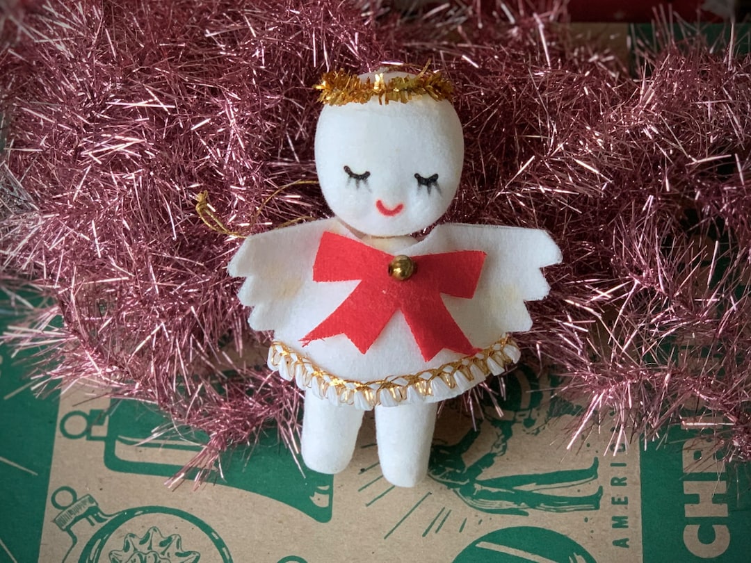 Vintage Snow Pixie Angel Ornament Retro Flocked Snowbaby - Etsy
