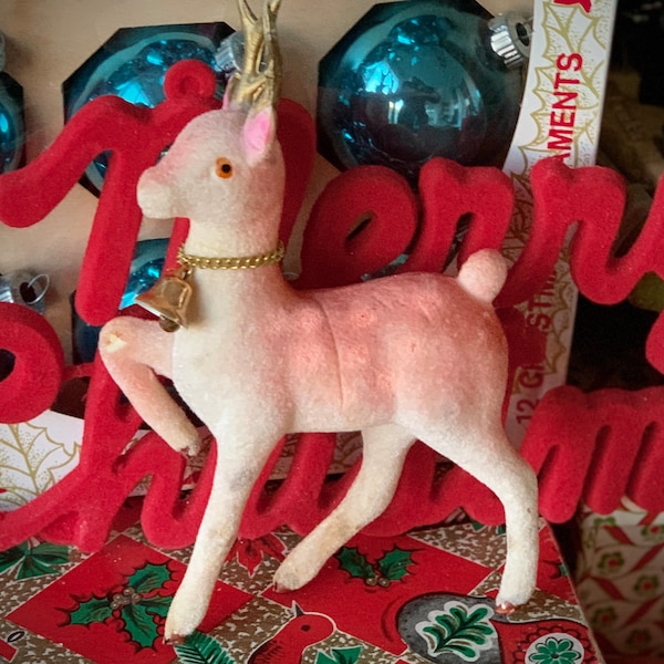 Pink Reindeer Ornament - Etsy