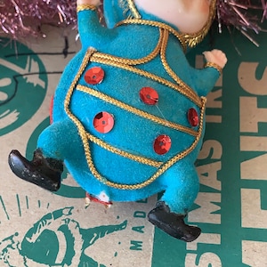 Vintage Anthropomorphic Pixie Bug Ornament Retro Flocked Beetle Boy ...