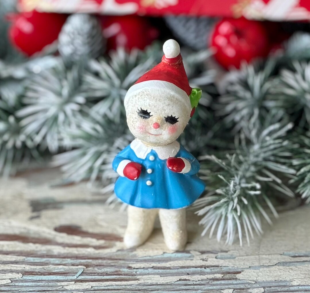 Vintage Ceramic Christmas Snow Baby Elf Figurine Pixie 4 Inch Tall - Etsy