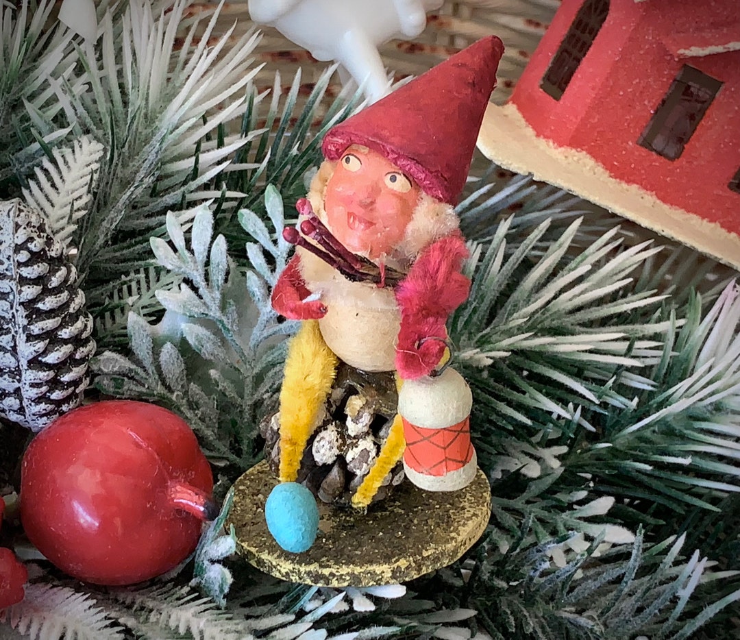 Vintage Pinecone Elf Spun Cotton Pipe Cleaner Pixie Christmas - Etsy