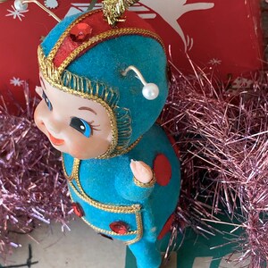Vintage Anthropomorphic Pixie Bug Ornament Retro Flocked Beetle Boy ...