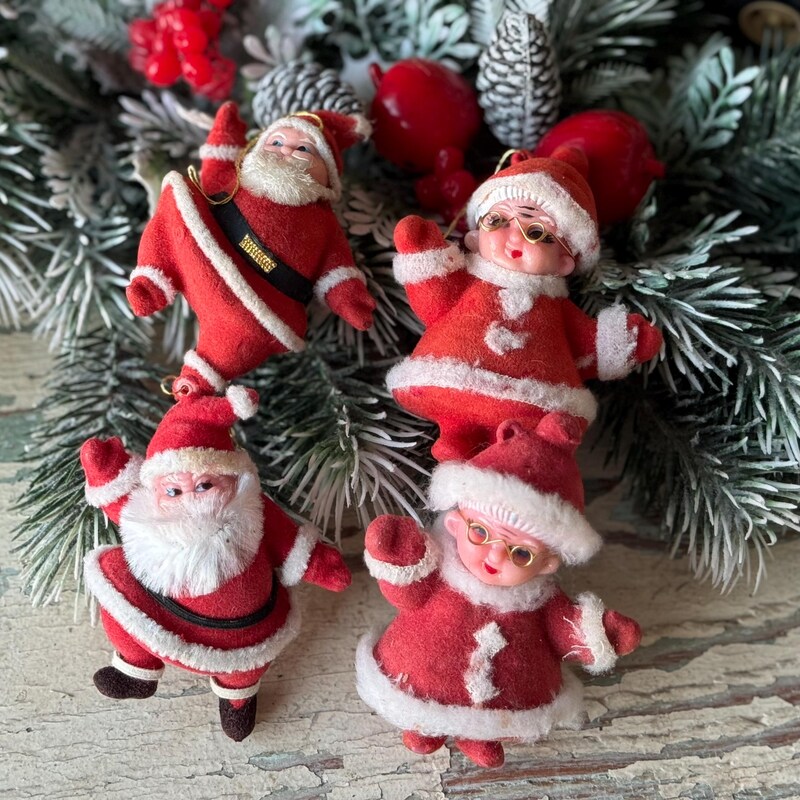 Flocked Santa - Etsy