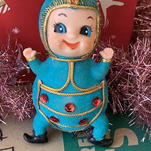Vintage Anthropomorphic Pixie Bug Ornament Retro Flocked Beetle Boy ...