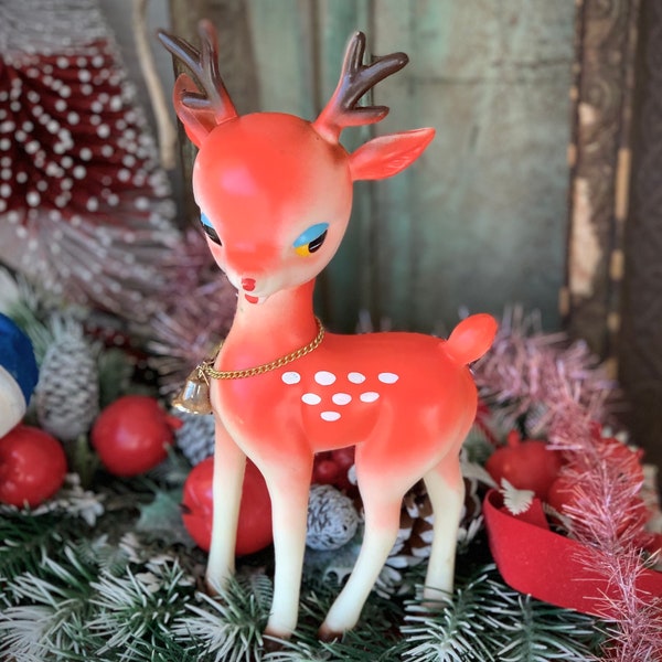Christmas Vintage Reindeer Figurine - Etsy