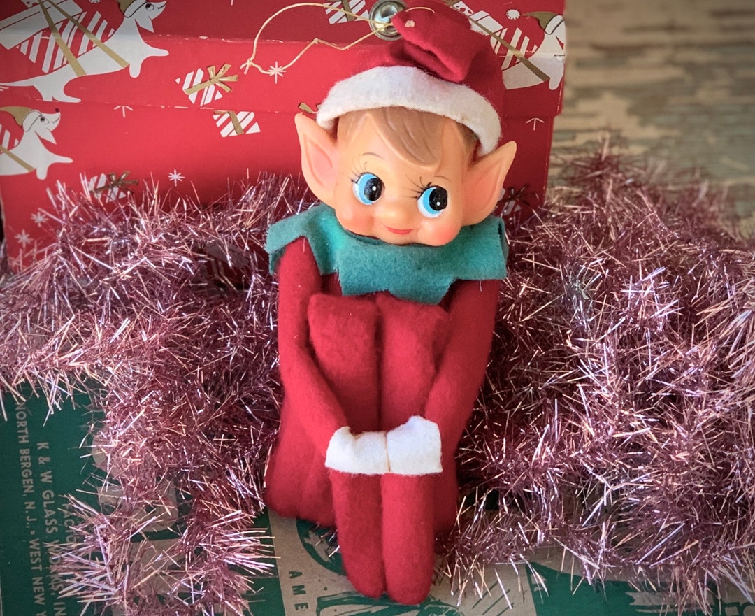 Vintage Knee Hugger Elf Cute Retro Pointy Ear Shelf Sitter Christmas ...