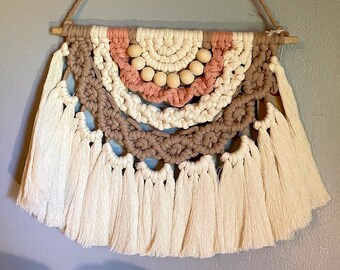 Half Circle Macrame Wall Hanging/semi Lunar Macrame Wall Hanging//semi Circle Macrame Wall ...