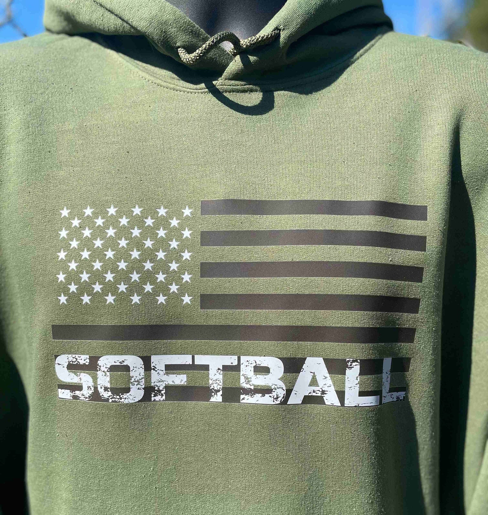 Softball Hoodie With American Flag, Softball Gift for Girls, Softball ...