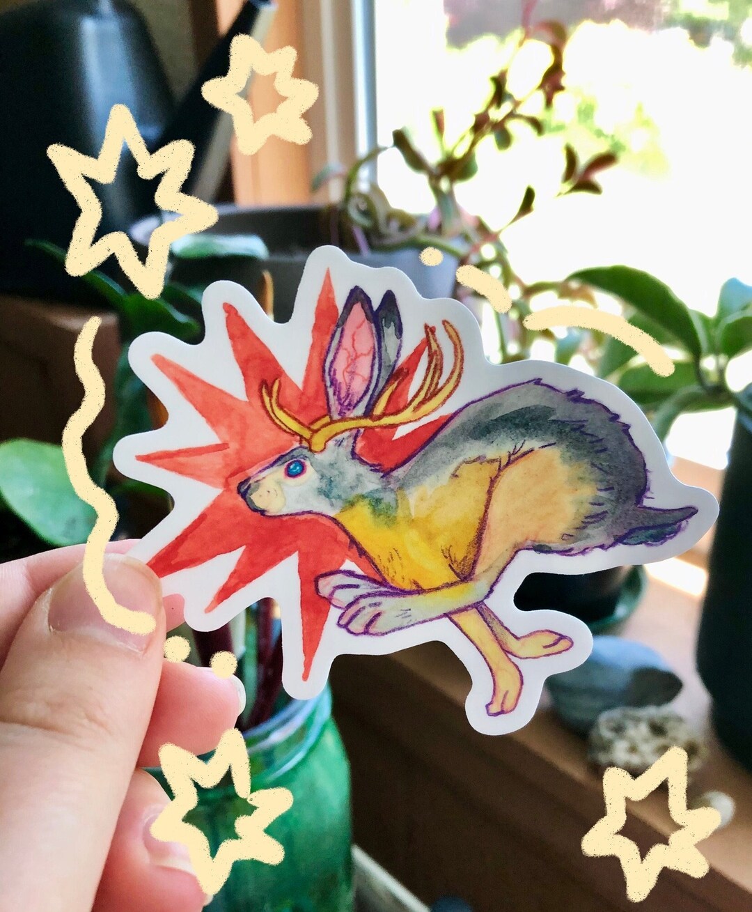 Jackalope Sticker - Etsy