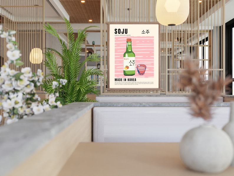 Korean Food Retro Soju Makgeolli Posters 2 Piece Wall Art - Etsy