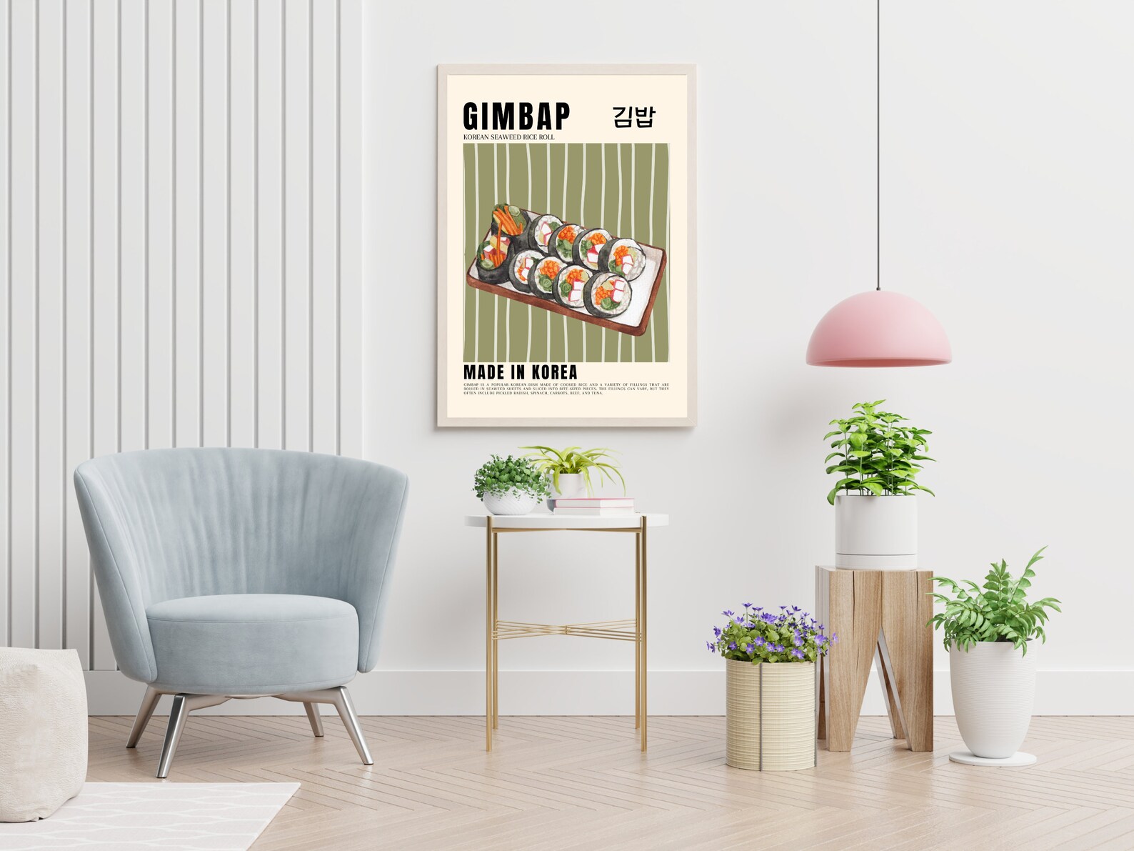 Retro Gimbap Poster | Retro Korean Food Poster | Digital Download ...