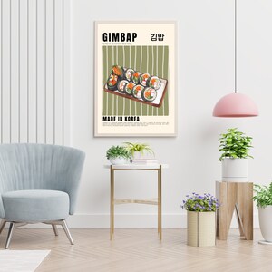 Retro Gimbap Poster | Retro Korean Food Poster | Digital Download ...
