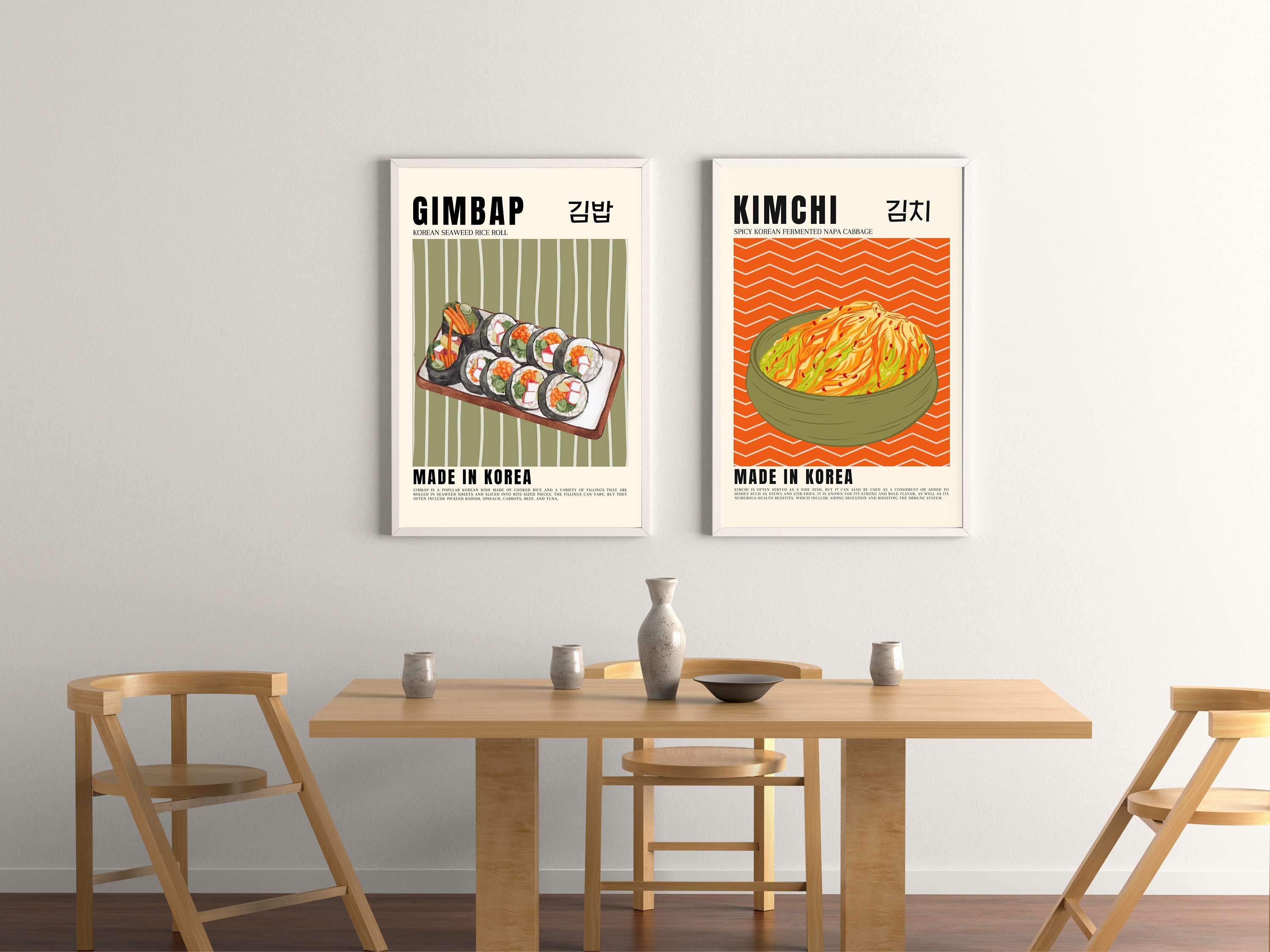 Korean Food Posters Set of 6 | Korea Colorful Food Prints | Digital ...