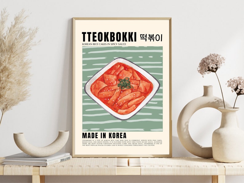 Korean Food Posters Set of 6 | Korea Colorful Food Prints | Digital ...