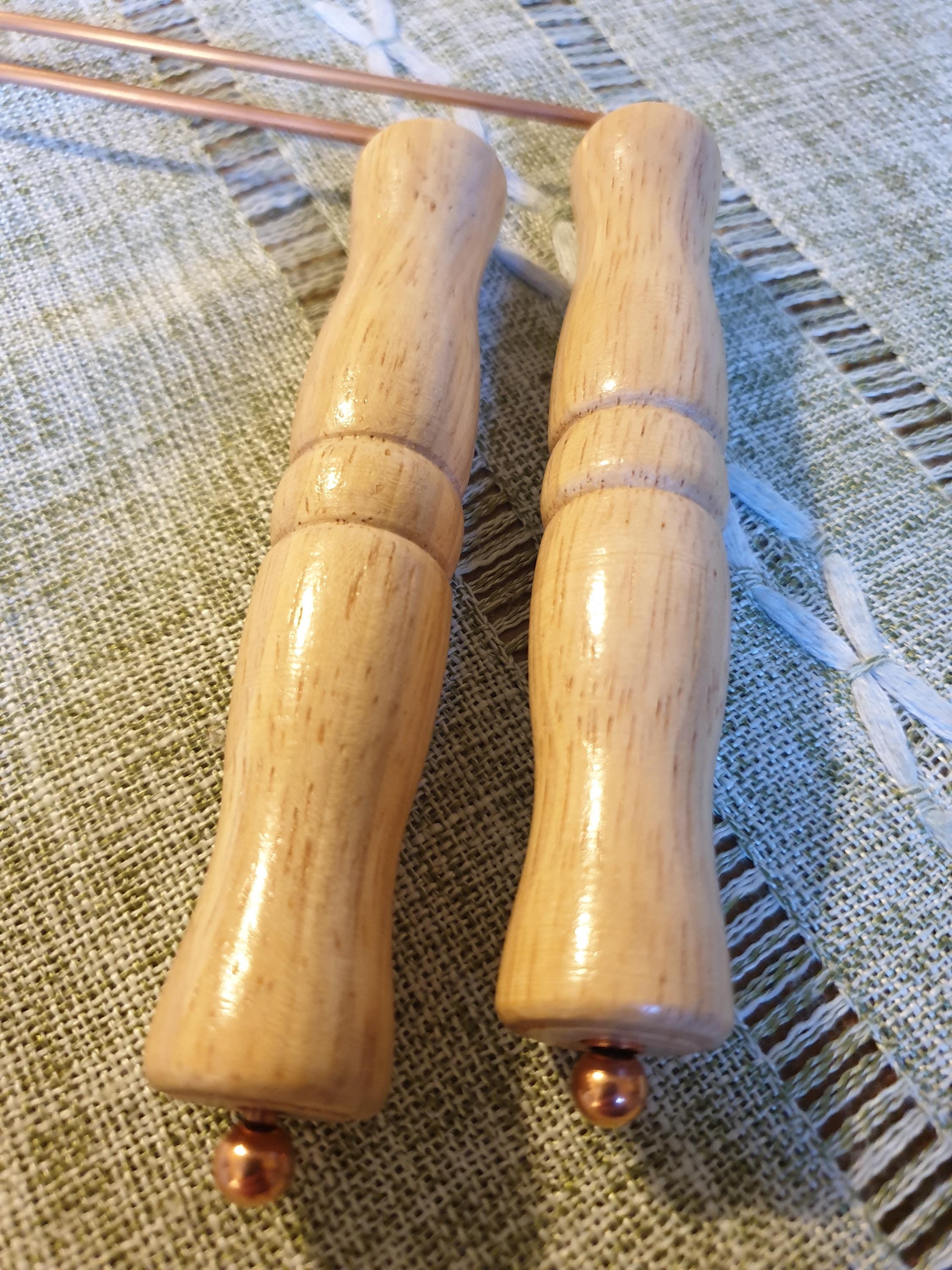 A Pair of Pure Solid Copper Dowsing Rods With Natural Wood Swivel ...
