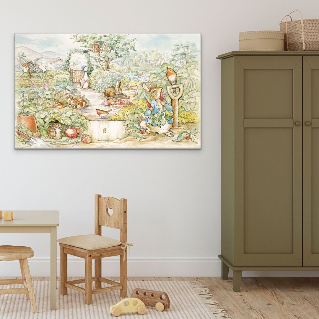 Ready to Hang Vintage Style Beatrix Potter Peter Rabbit Print on Canvas ...