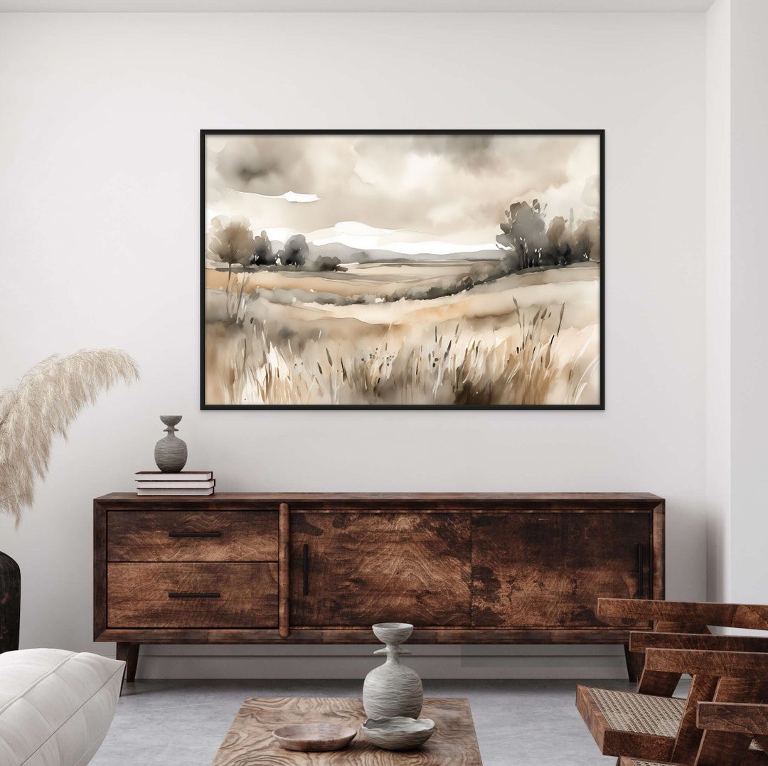 Wheat Field Watercolour II | Framed Ready to Hang Options Available ...
