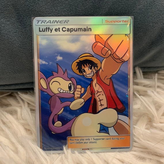 Personalized Holographic Pokémon Card Luffy one Piece and - Etsy