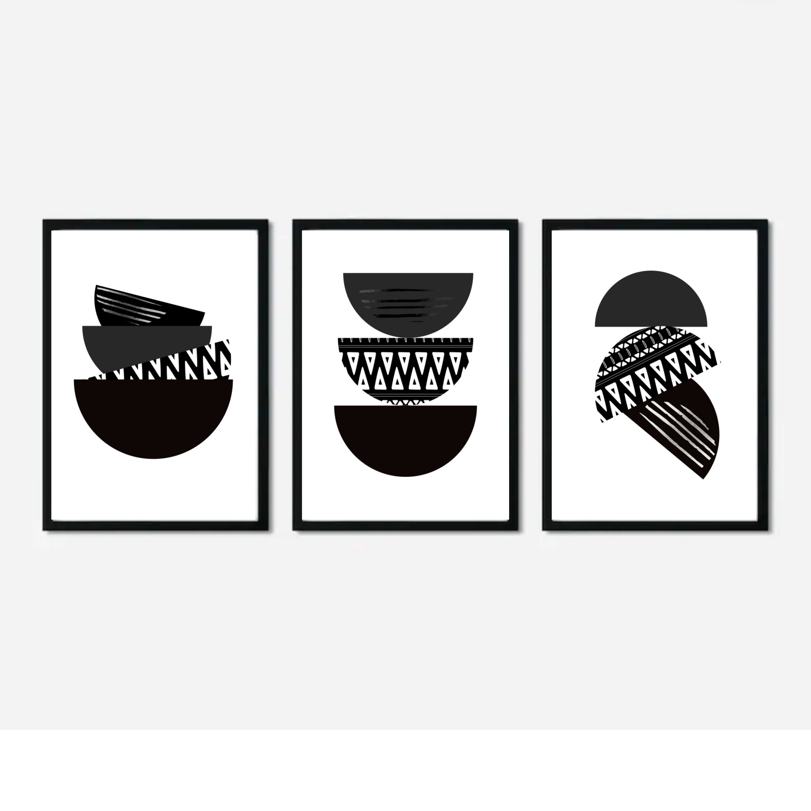 Set of 3 Afro Geometric African Wall Art African Prints UK - Etsy