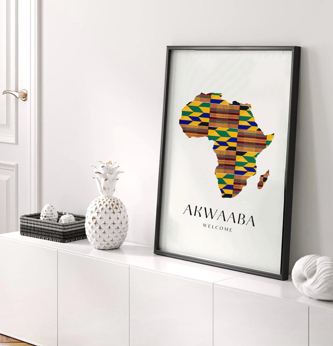 Kente Akwaaba Wall Art Print | African Wall Art Prints | Ghana Wall Art ...