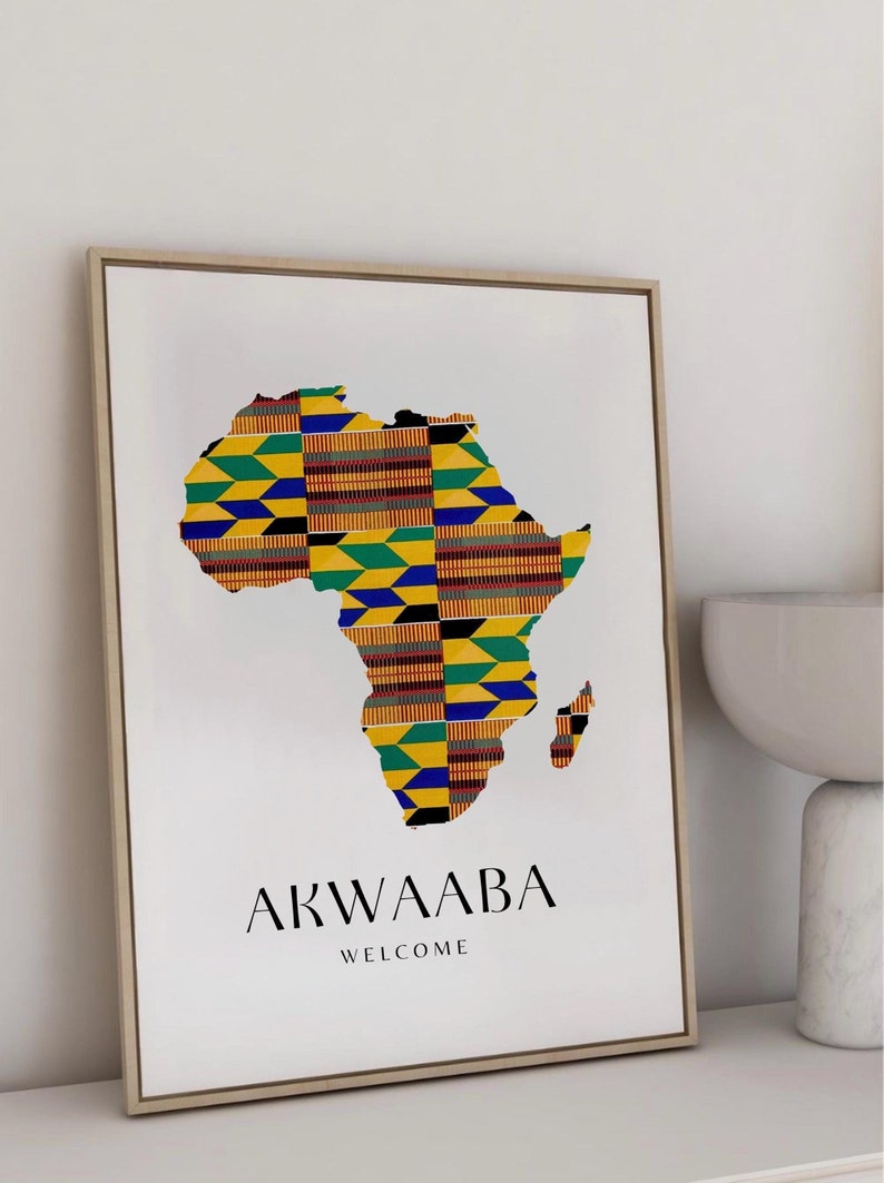 Kente Akwaaba Wall Art Print | African Wall Art Prints | Ghana Wall Art ...