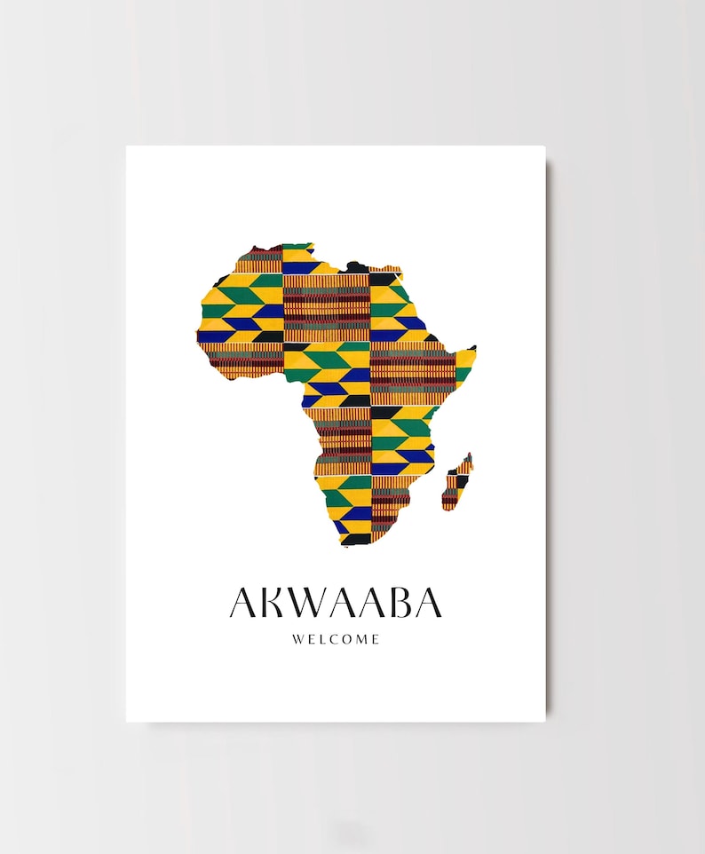 Kente Akwaaba Wall Art Print | African Wall Art Prints | Ghana Wall Art ...