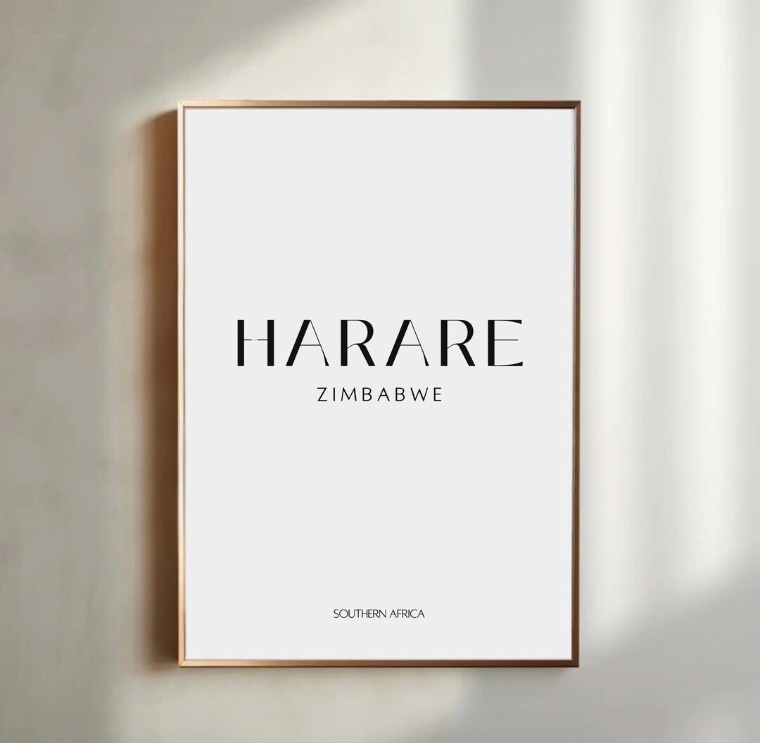 Harare Zimbabwe Travel Print Wall Art | Harare Wall Hanging Home Decor ...
