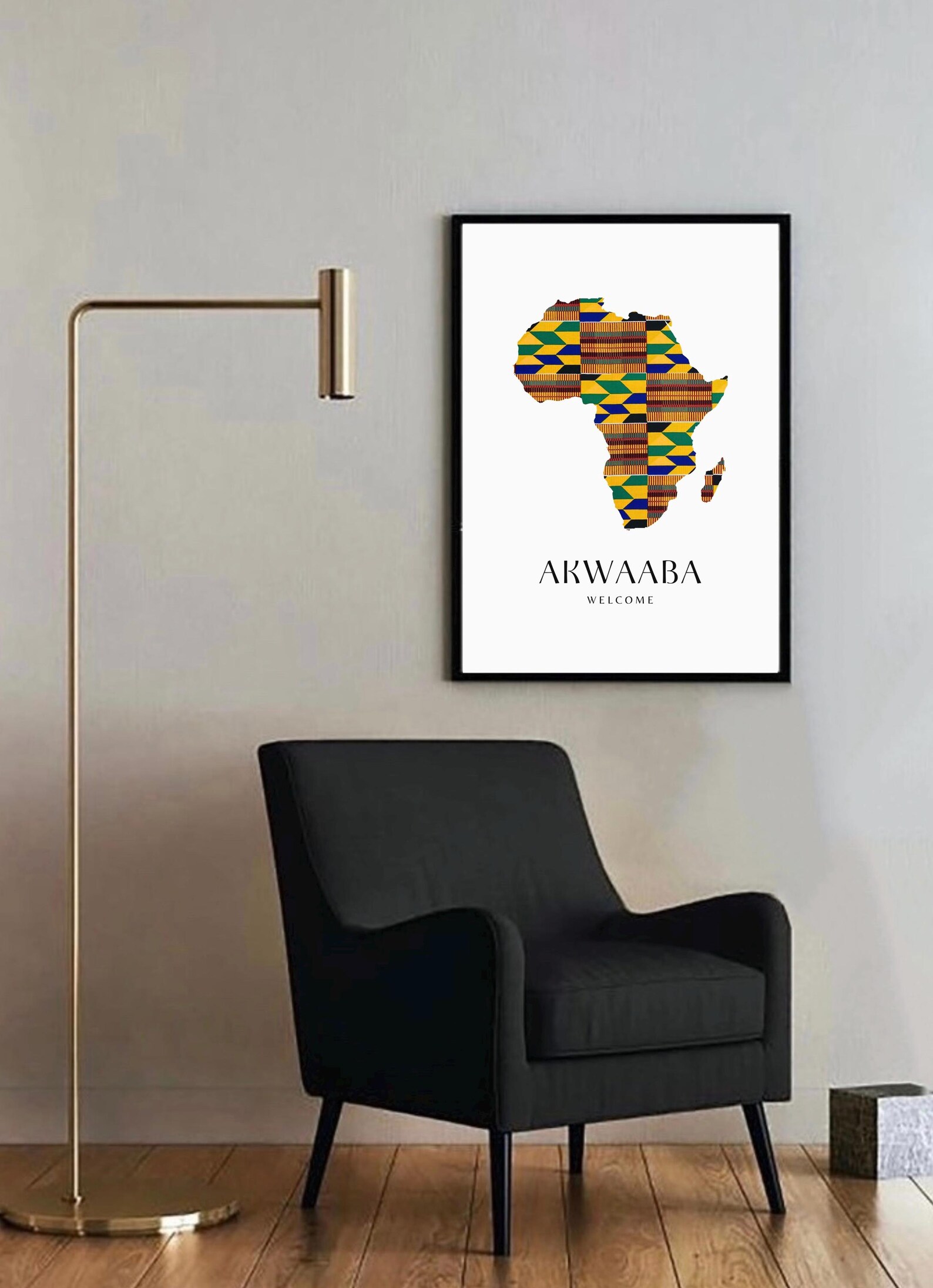 Kente Akwaaba Wall Art Print | African Wall Art Prints | Ghana Wall Art ...